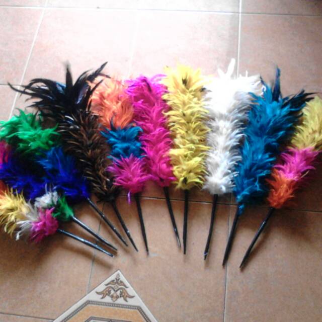Jual Kemoceng Bulu Ayam Warna Warni/Bulu Ayam/ bulu aksesoris ...