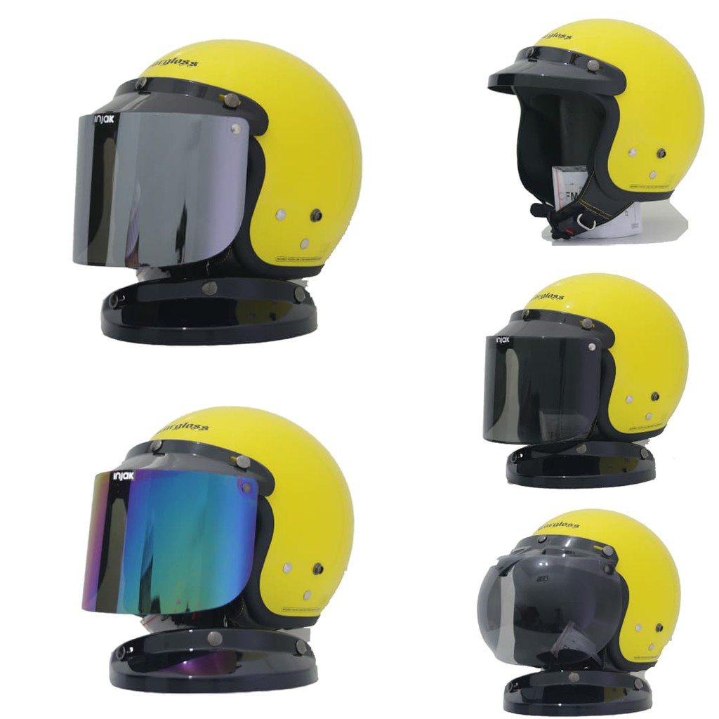 Jual HELM CARGLOSS Kuning Lemon HELMET MOTOR BOGO RETRO POLOS PRIA ...