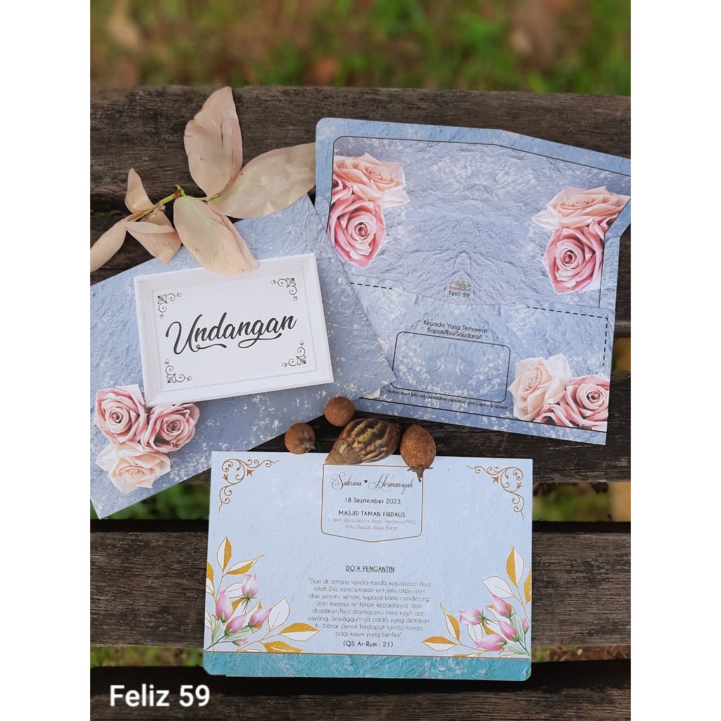 Jual Undangan pernikahan blangko feliz 59 nikah wedding simple kekinian ...