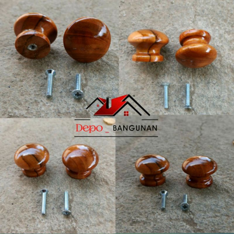 Jual Knop kayu jati / kenop /tarikan laci /handle almari dan kitchen ...