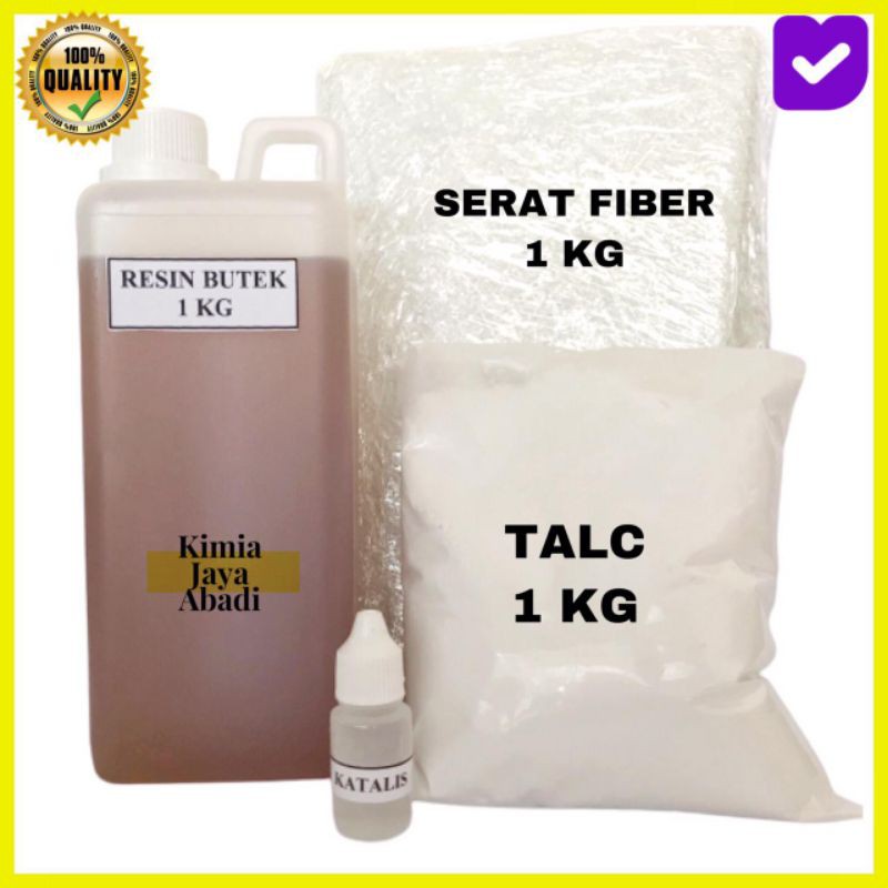 Jual PAKET RESIN BUTEK ( RESIN BUTEK 1 KG + SERAT FIBER 1 KG + KATALIS ...