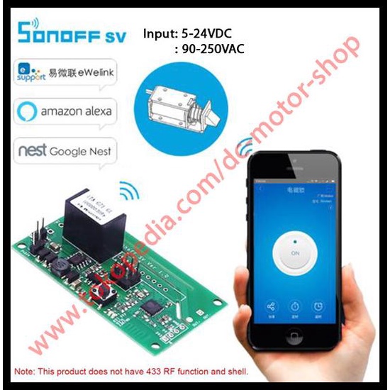 Jual Sonoff Sv 5-24V Dc Wifi Module For Control Solenoid Door Lock ...