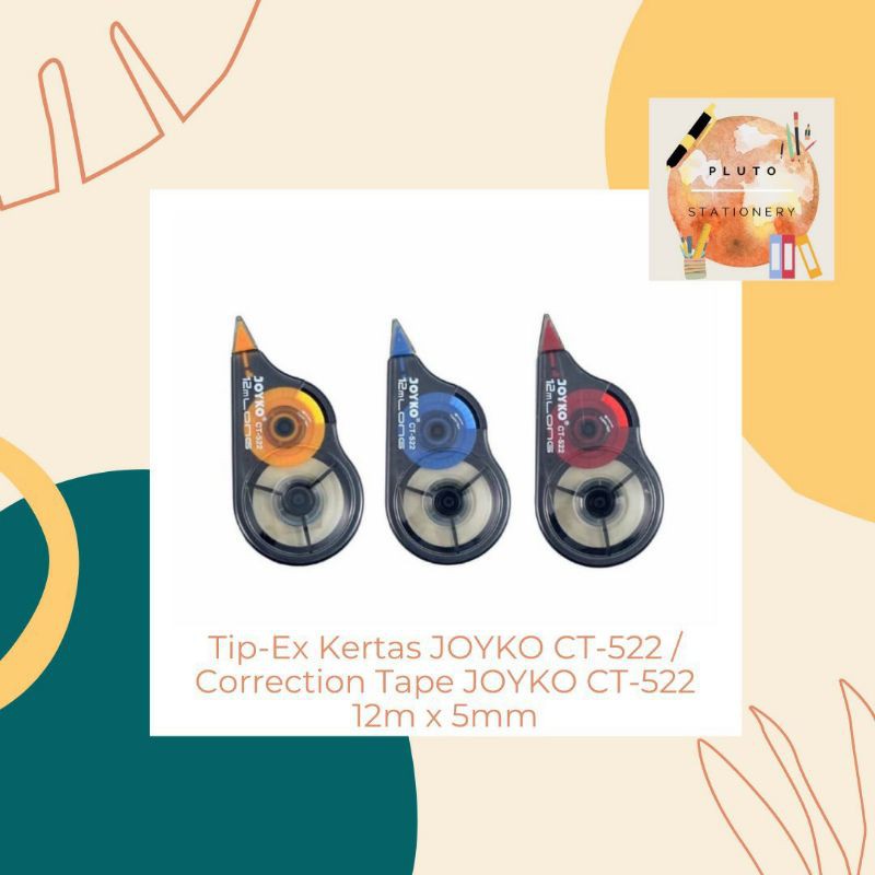 Jual Tip x kertas / tipe x correction pen / tip ex kering correction tape JOYKO CT-522 12m x 5mm ...
