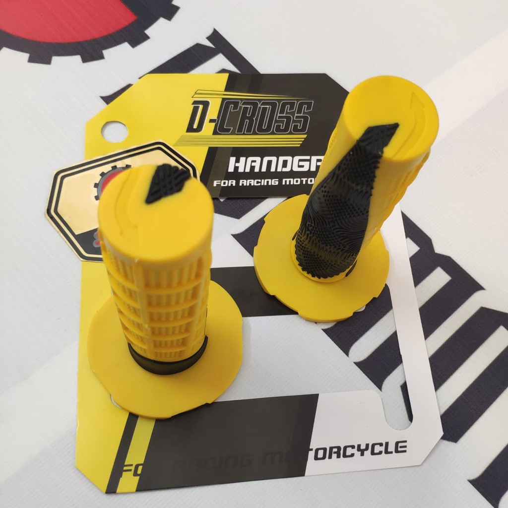 Jual Handlegrip Hand Grip Handle Dirt Bike Rubber Grips D-Cross Kuning ...