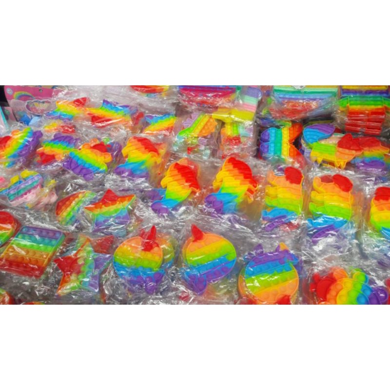 Jual Mainan POP IT Murah Rainbow fidget Push Pop Its Fidget toy Push ...