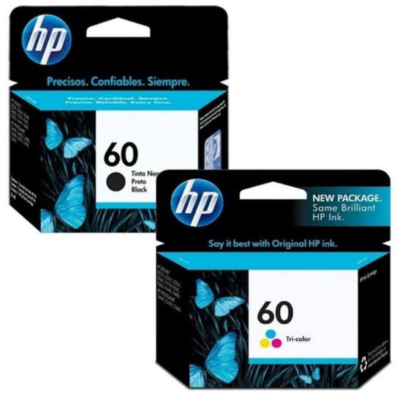 Jual tinta cartridge HP 60 color & 60 black original for HP Deskjet ...