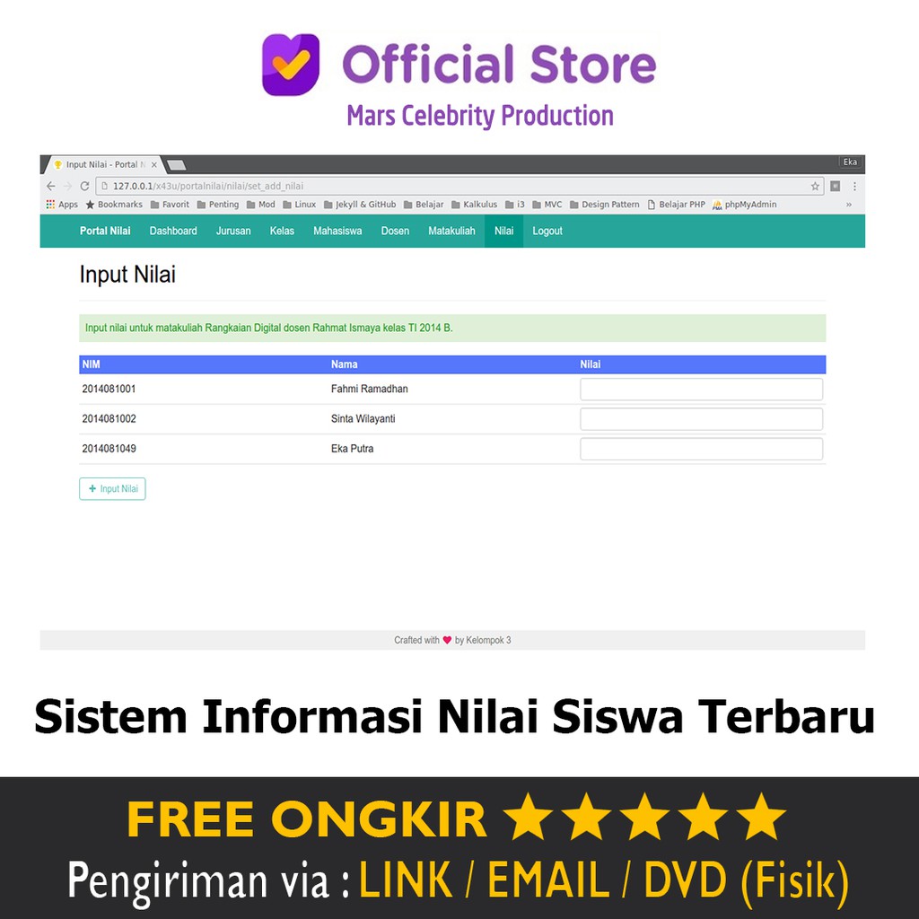 Jual Software Sistem Informasi Nilai Siswa Mahasiswa Terbaru Shopee