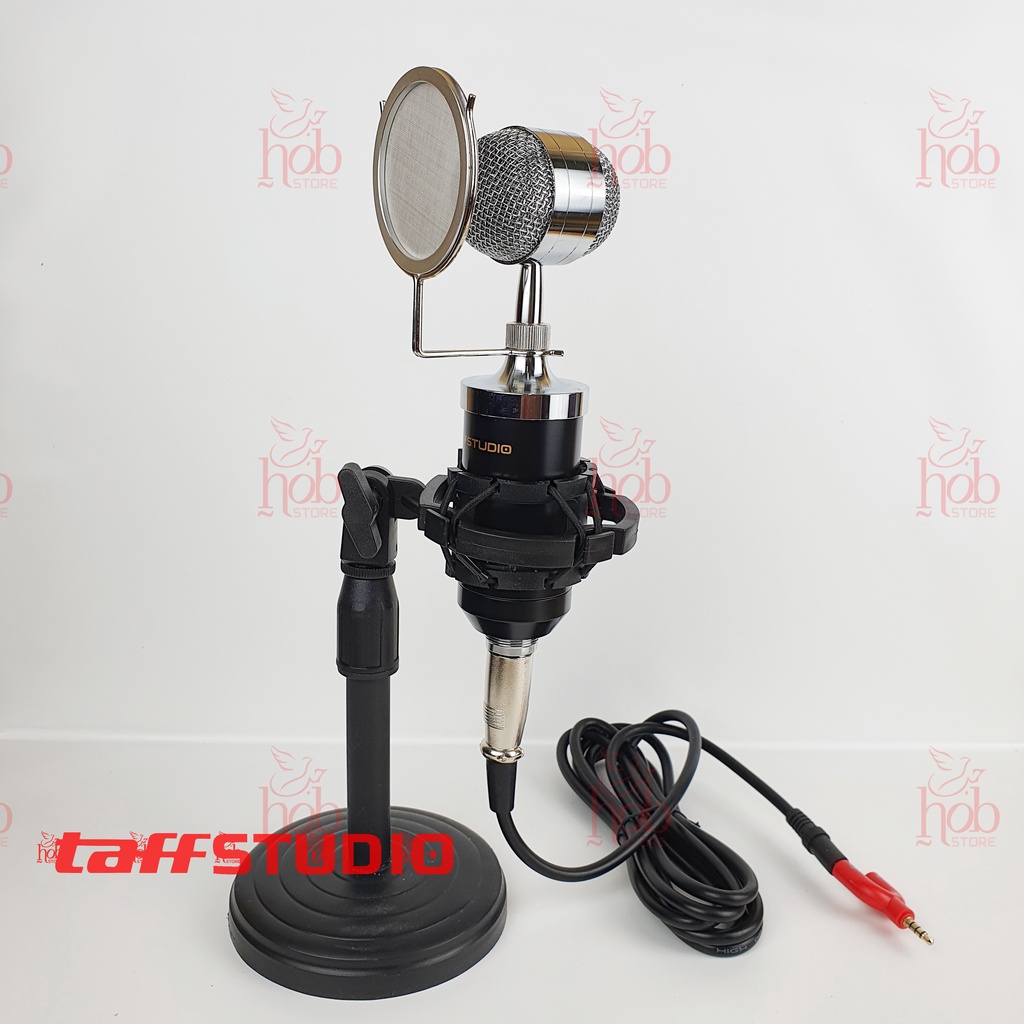 Jual TaffSTUDIO BM8000 Condenser BM 8000 Microphone Stand Mic Meja ...