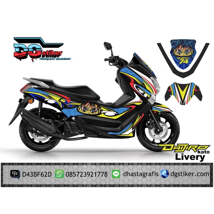 Jual Cutting sticker yamaha nmax hitam daijiro kato livery full body ...
