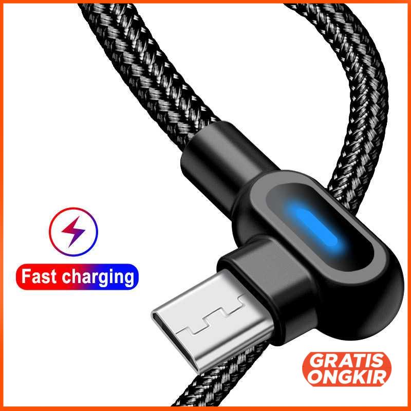 Jual Kabel Charger USB Type C L Shape 2.4A 2 Meter | Shopee Indonesia