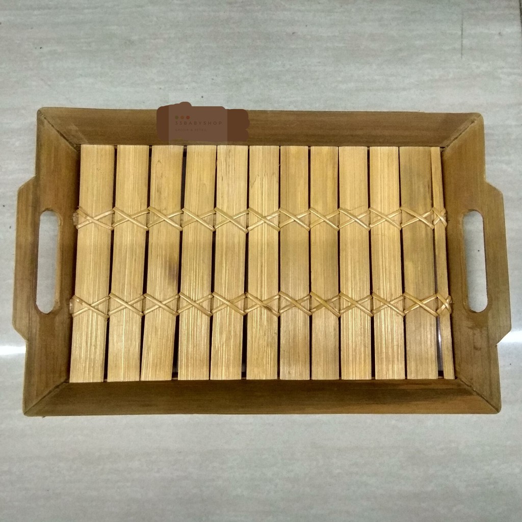 Jual Baki Nampan Tatakan Tray Bambu Anyaman Bagus Murah Ukuran 41x29 cm ...