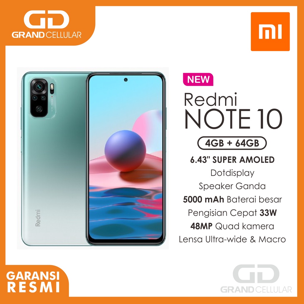Jual REDMI NOTE 10 6GB RAM 128GB ROM - 4GB RAM 64GB ROM Garansi Resmi | Shopee Indonesia