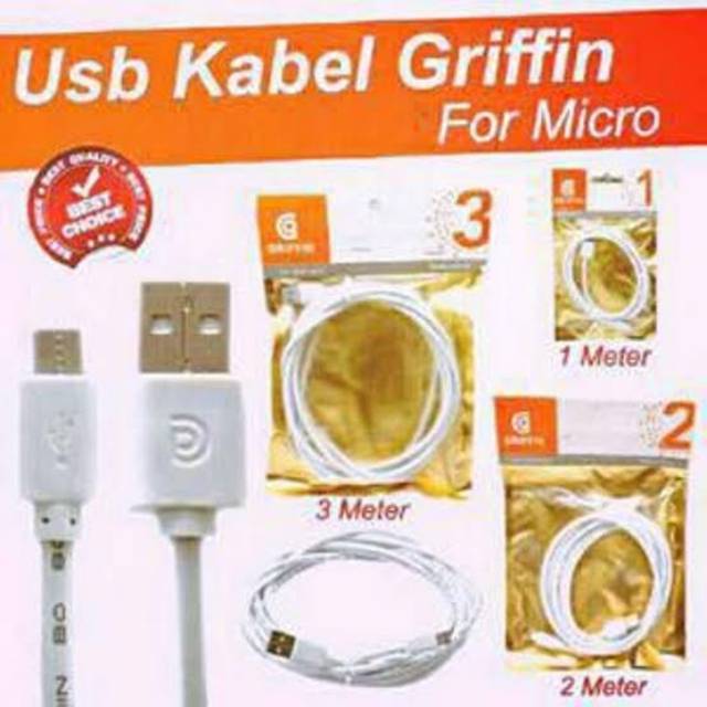 Jual Kabel Data Micro Usb Griffin 1 Meter And 2 Meter And 3 Meter Shopee