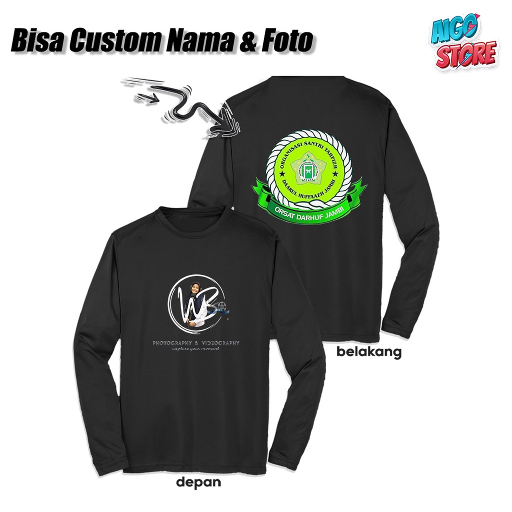 Jual [Request Gambar] Kaos Custom Sablon Full Lengan Panjang Color Desain Sendiri Bebas Depan ...