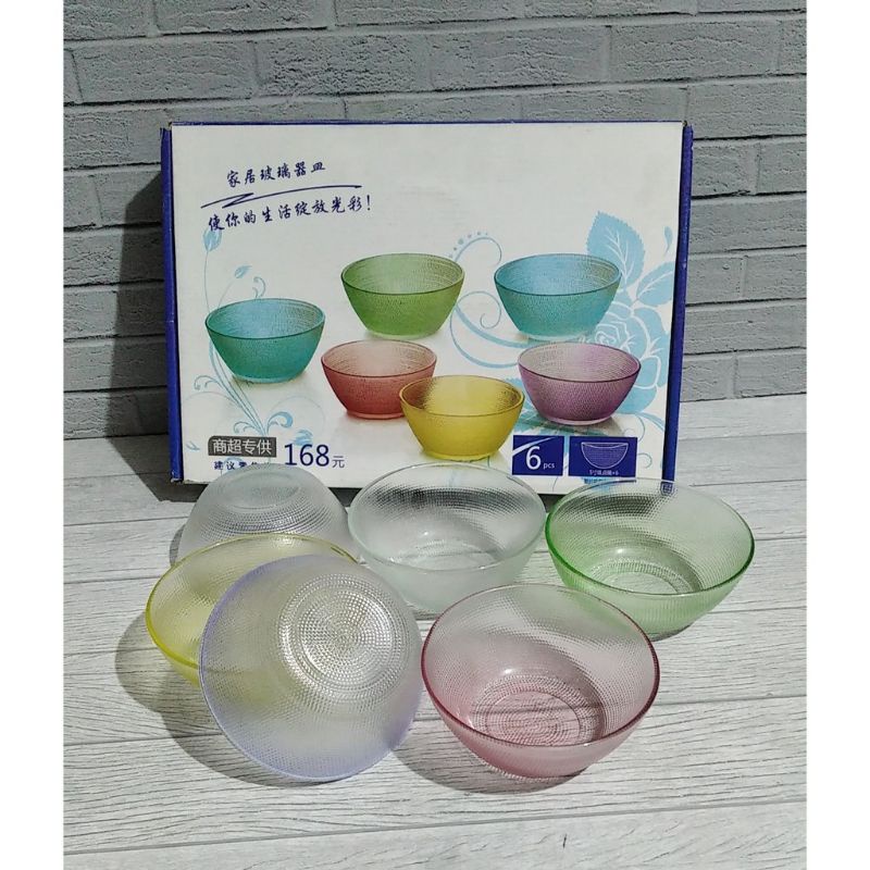 Jual MANGKOK BELING WARNA 6 SET 168 MANGKOK KECIL KACA BELING MANGKOK ...
