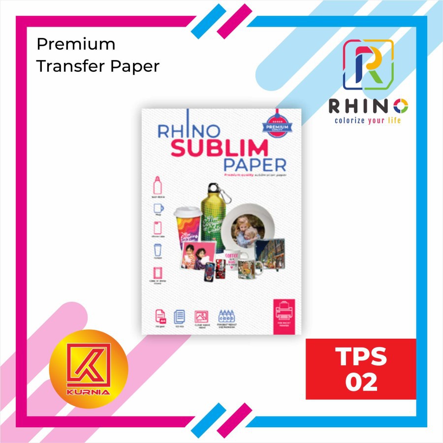 Jual Rhino Kertas Sublim / Transfer Paper Sublim Premium Ukuran A4 ...