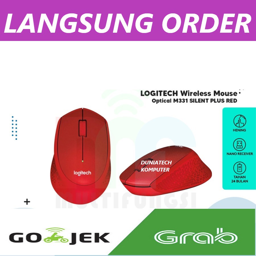 Jual Logitech M331 Mouse Wireless Silent Click - MERAH | Shopee Indonesia