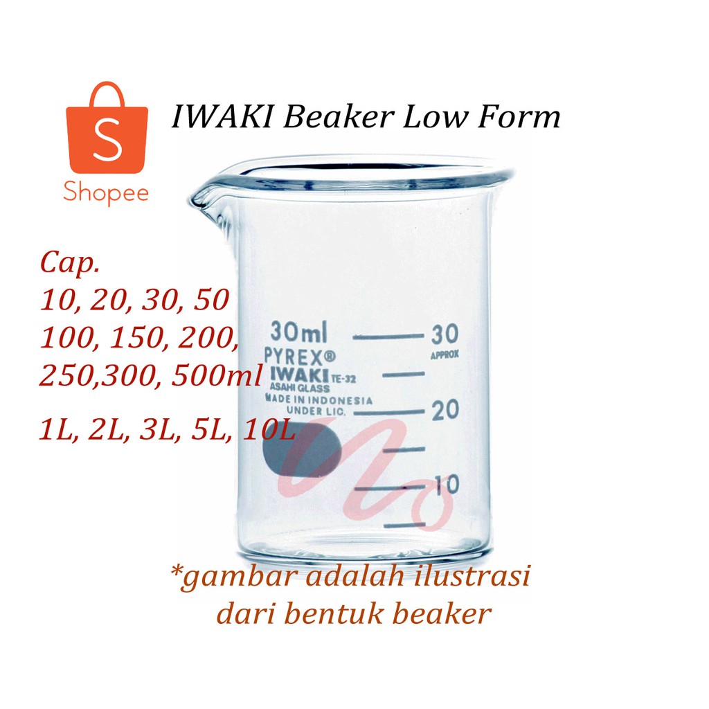 Jual Beaker 150ml IWAKI Low Form | Gelas Kimia 1000-150 | Shopee Indonesia