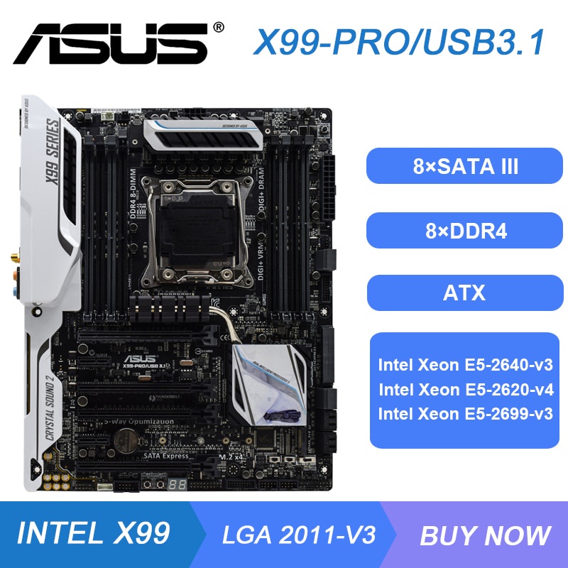 Jual PREORDER X99 Motherboard ASUS X99-PRO/USB3.1 LGA 2011-V3 ...