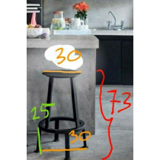 Jual kursi bar bulat custom hitam | Shopee Indonesia