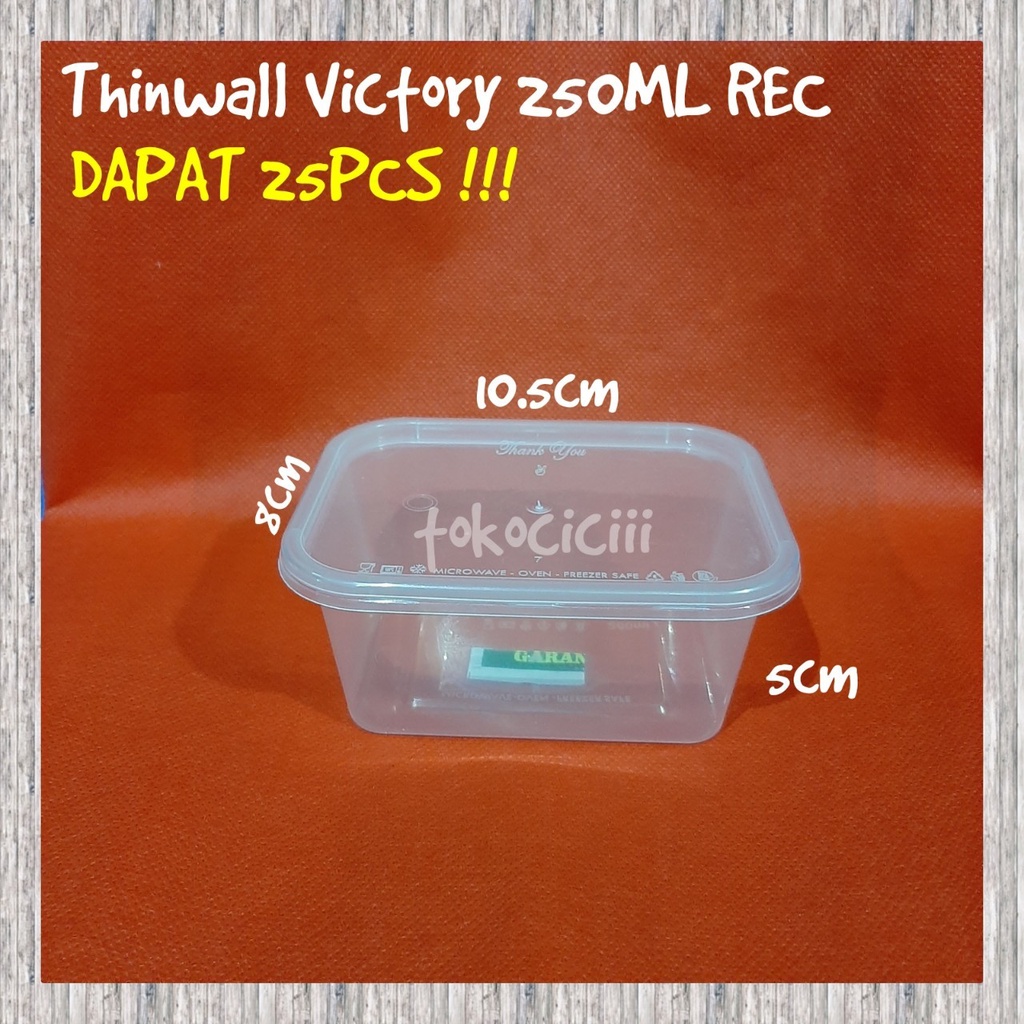 Jual Thinwall food container 250ml kotak/Tempat penyimpanan makanan/Cup ...