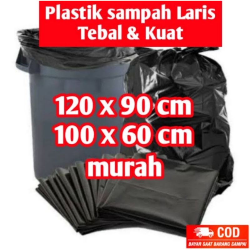Jual Plastik Sampah Ukuran 60x100 cm, 90 x 120 cm / Kantong Sampah Besar / Trashbag Jumbo Hitam ...