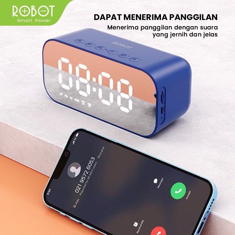 Jual Speaker Bluetooth ROBOT RB560 Alarm Clock LED | Shopee Indonesia
