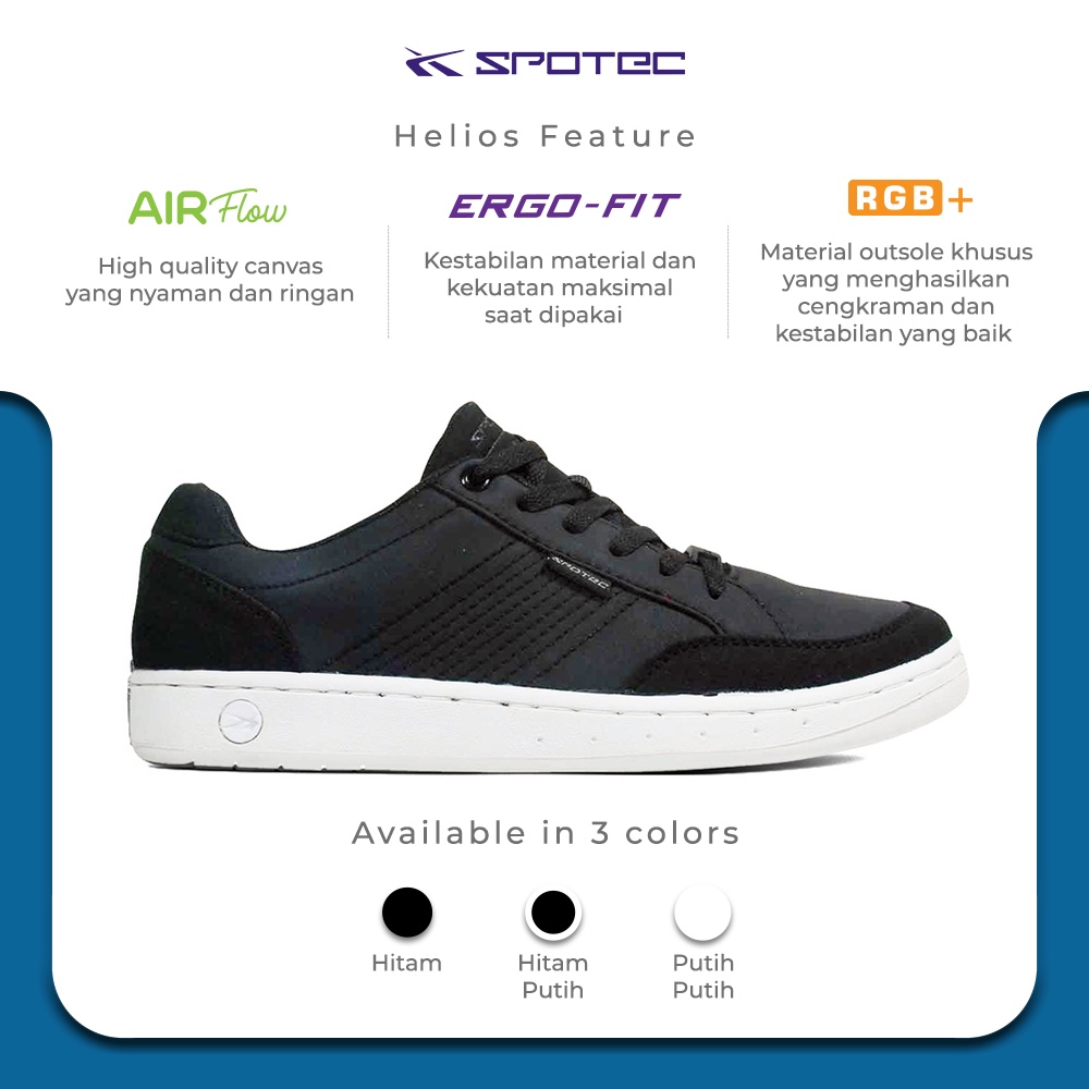 Jual SPOTEC Sepatu Student Helios Hitam - Putih | Shopee Indonesia
