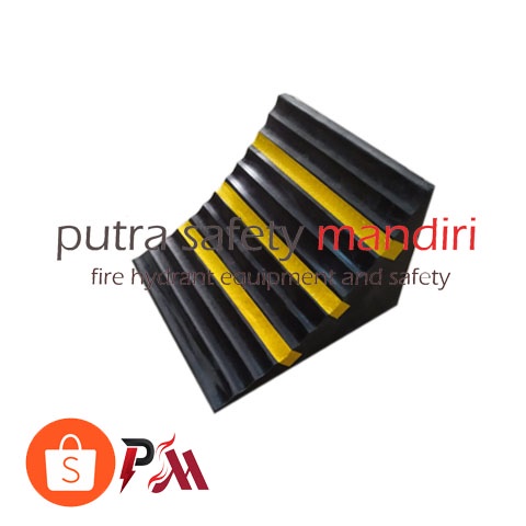 Jual RUBBER WHEEL STOPPER SIZE 25 X 25 CM KARET HITAM PENGGANJAL RODA ...