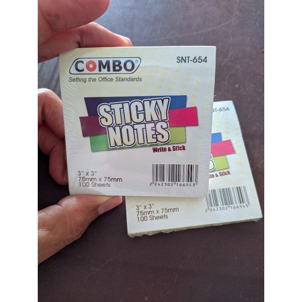 Jual kertas memo tempel / sticky notes merk COMBO hanya warna kuning ...