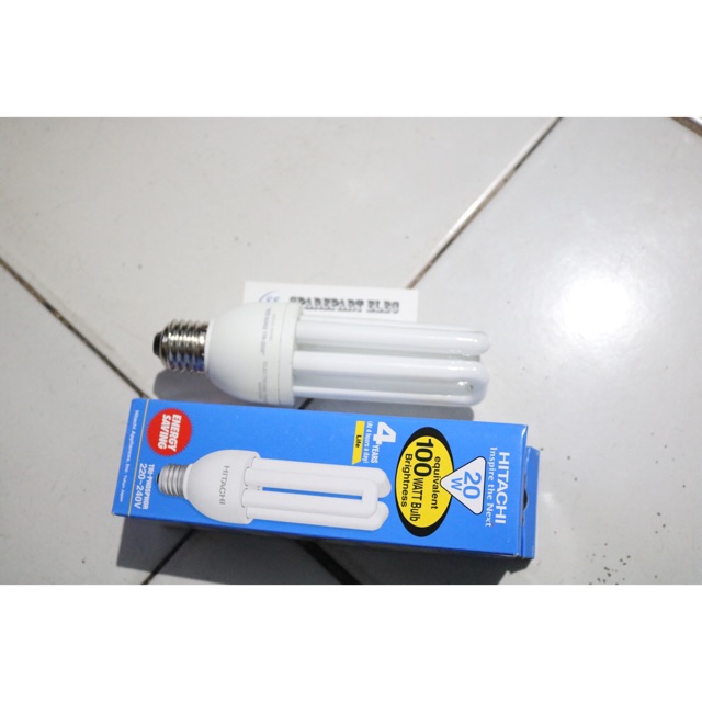 Jual Lampu Essential Hitachi 20 Watt Daylight E27 = 100 watt Bulb Promo ...