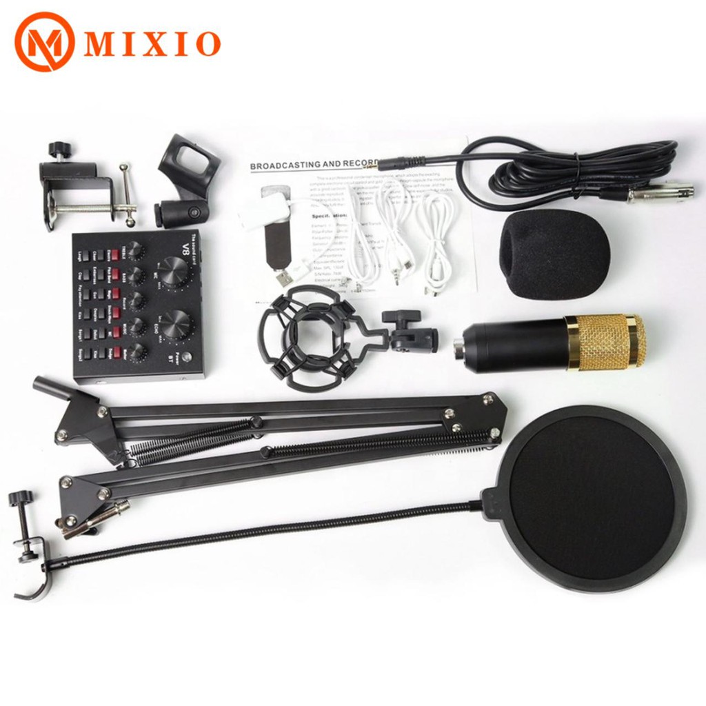 Jual MIXIO - BM800 + SOUNDCARD V8, REKAMAN / LIVE STREAMING PAKET ...