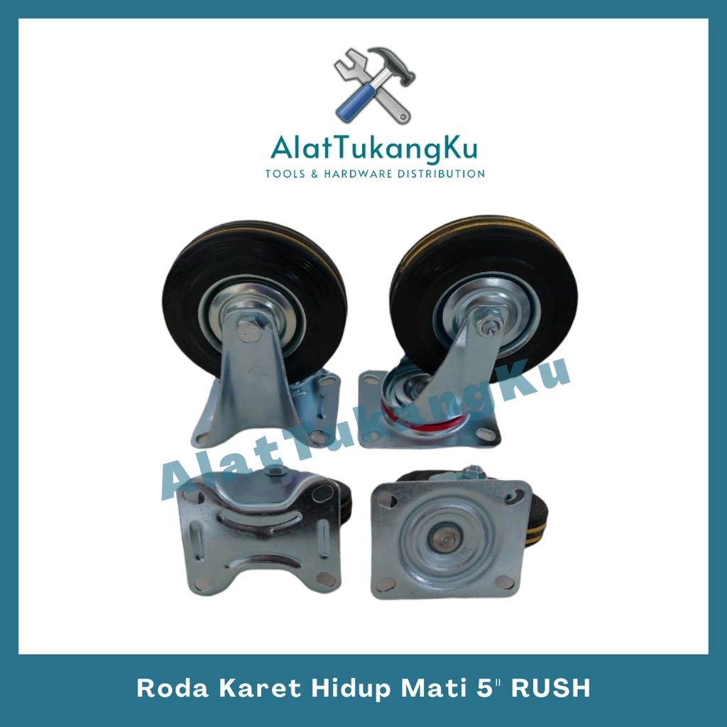 Jual Roda Karet Hidup Mati 5" / Roda Trolley Troli 5 Inch / Roda ...