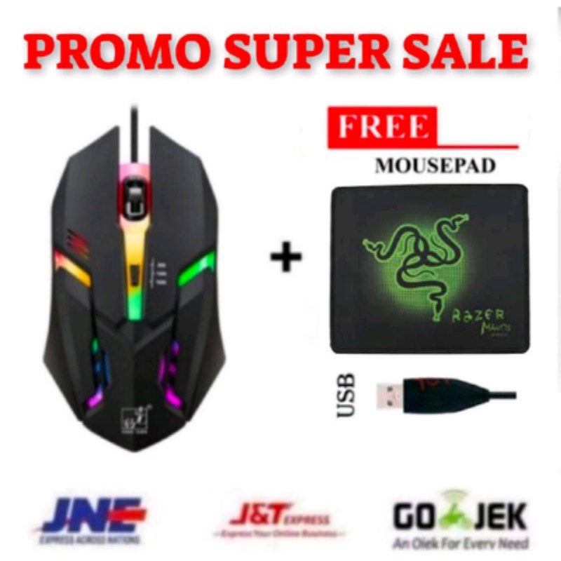 Jual MOUSE GAMING LED / MOUSE KABEL USB / MOUSE GAMING RGB FREE ...