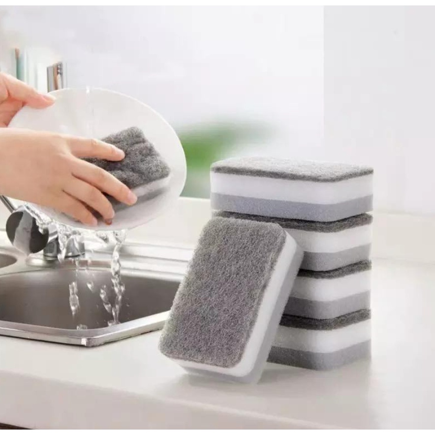 Jual spons cuci piring putih abu tebal bagus | Shopee Indonesia