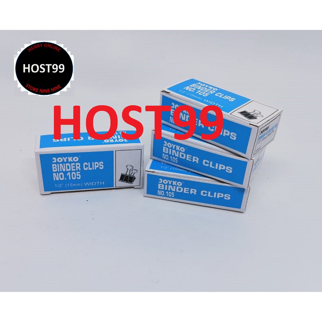 Jual BINDER CLIPS 105 PENJEPIT KERTAS NOTA BUKU 0.5INCH 15MM JOYKO KK ...