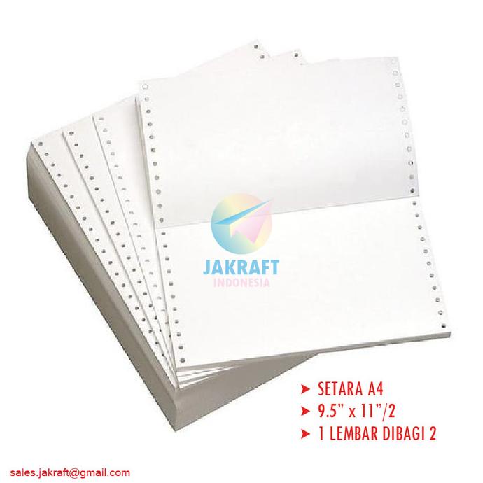 Jual Kertas Continuous Form A5 (A4) 9.5 x 11.2 1 Ply / 2 Bagi 2 K1/2 ...