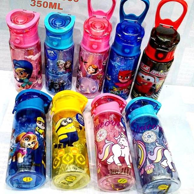 Jual Botol minum 350 ml teguk sofia shimmers shopkins doraemon minions ...
