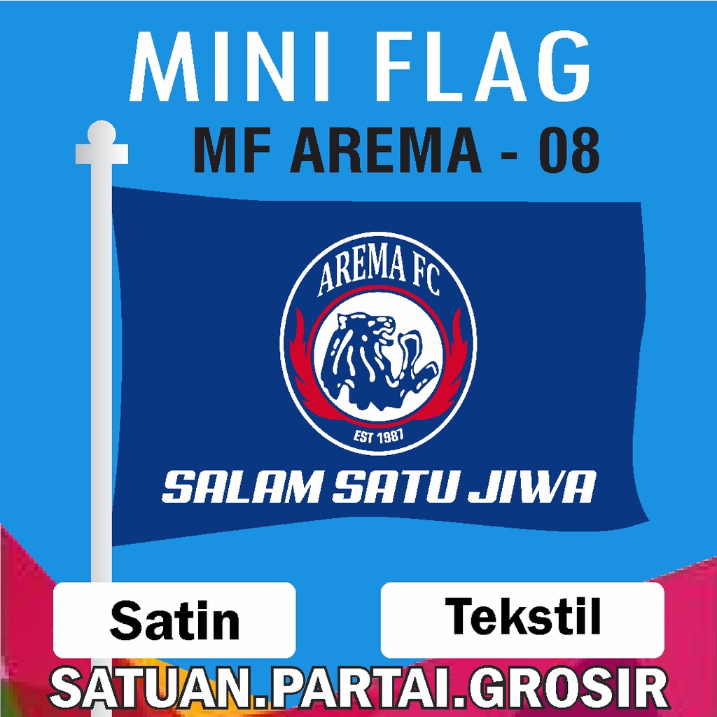 Jual Cetak Bendera Design AREMA / Cetak Mini Flag AREMA / Cetak Bendera ...