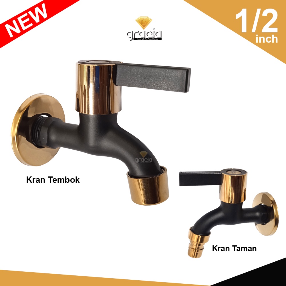 Jual Kran Tembok Black Gold TERBARU | Kran Air Tembok dan Taman 1/2 ...