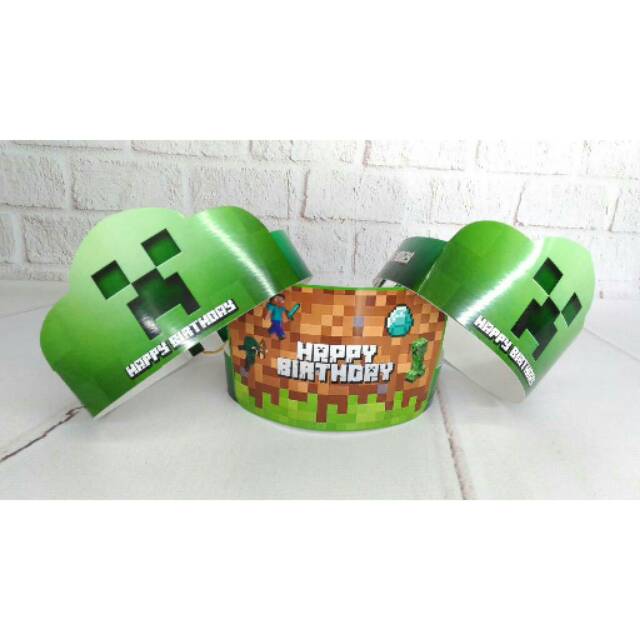 Jual Topi ulang tahun melingkar karakter minecraft | Shopee Indonesia