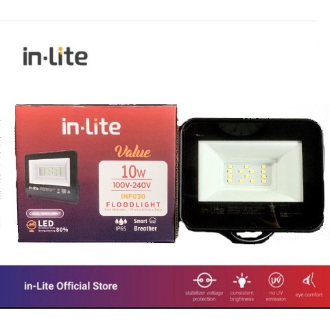 Jual Lampu Sorot / Tembak In-lite 10w LED Flood light INF-030 | Shopee Indonesia