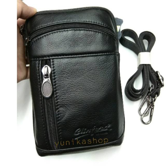 Jual Tas hp kulit tas pinggang hp kulit tas slempang kulit | Shopee Indonesia