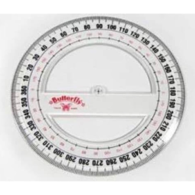 Jual Penggaris Busur 360 derajat Butterfly/ busur bulat butterfly ...