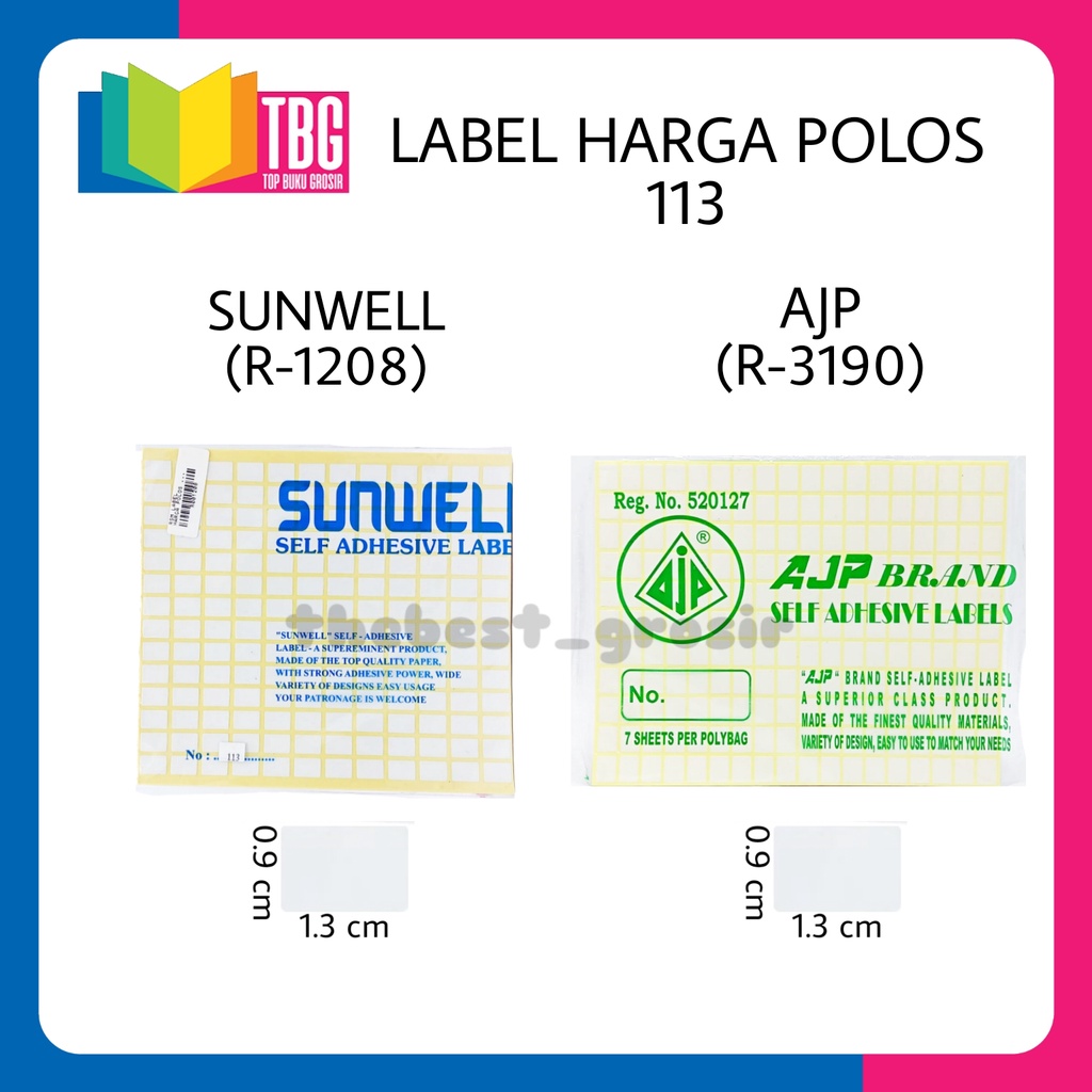 Jual 1 PACK KECIL (7 LEMBAR) LABEL POLOS AJP / STICKER LABEL / SELF ...