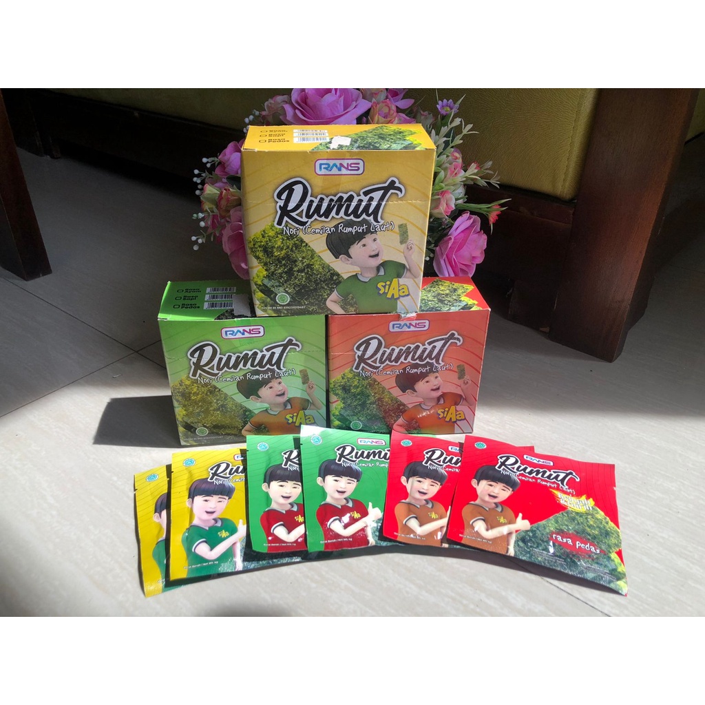 Jual Rumut isi 3 Nori Rumput Laut si Aa Rans 1 box isi 12 | Shopee ...