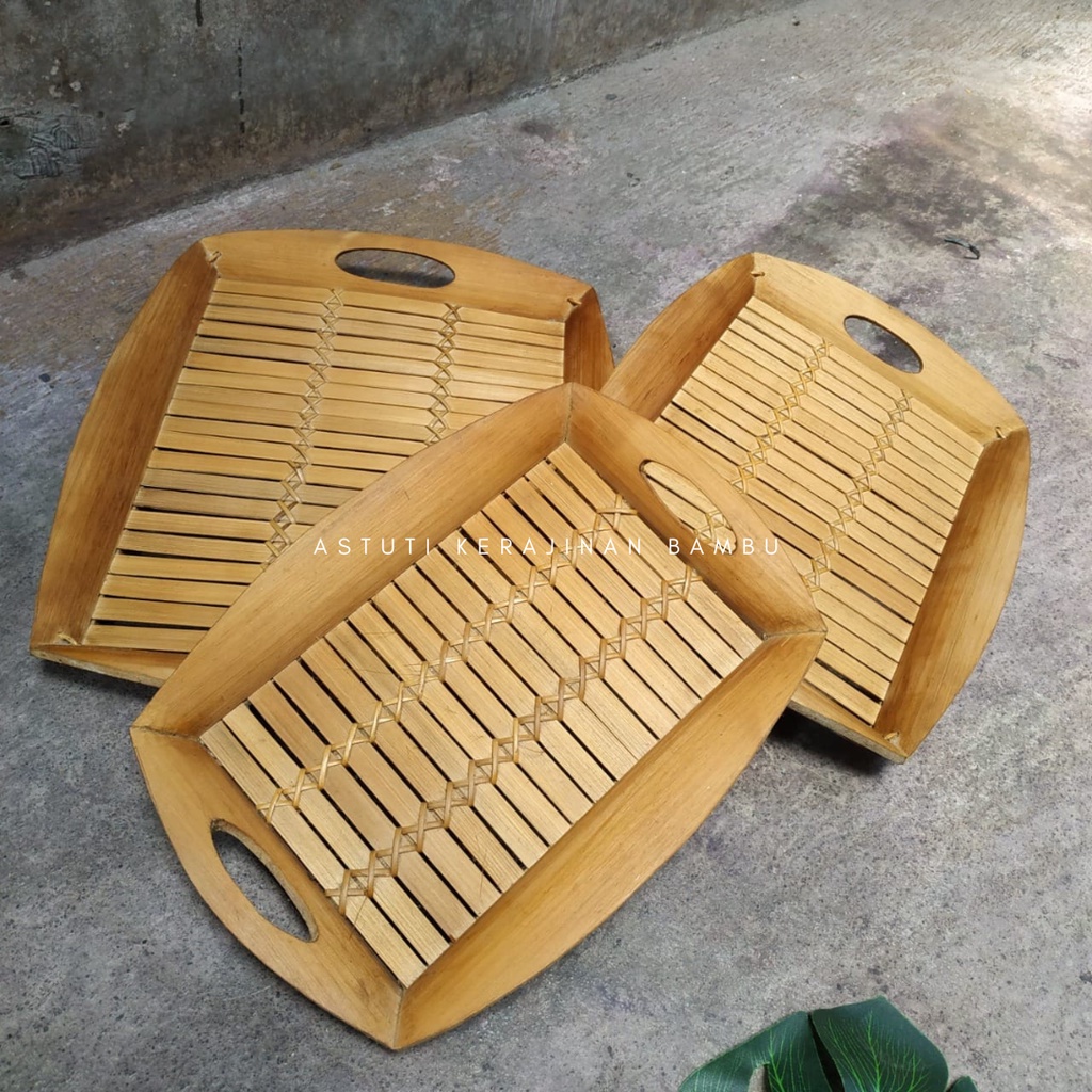 Jual Nampan Bambu M Oval 37 x 27 cm/Baki Bambu Unik/Nampan Bambu ...