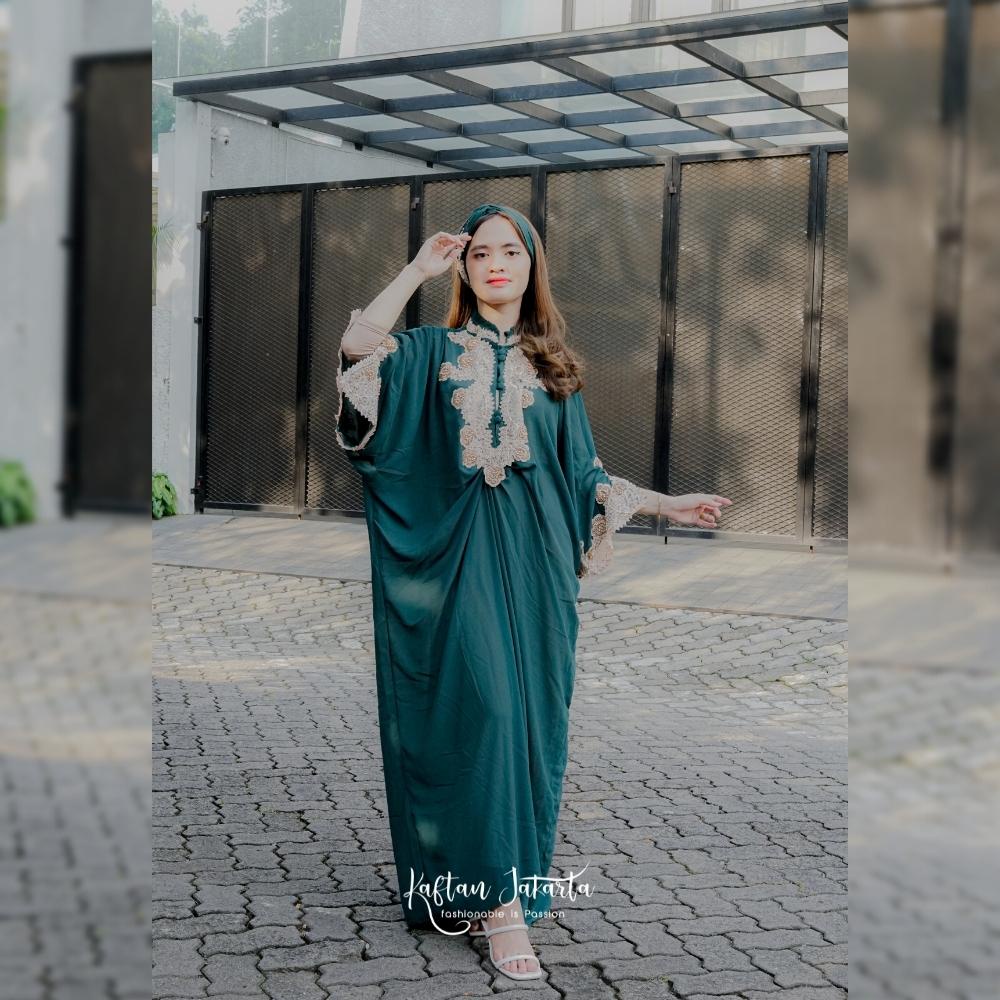 Jual Kaftan Rachel Free Turban - Kafran Lebaran Wanita Busui Friendly Ceruty Premium By Kaftan ...