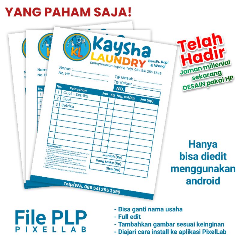 Jual Desain Nota Keren Bisa Edit Sesuai Nama Usaha Full edit Pakai ...