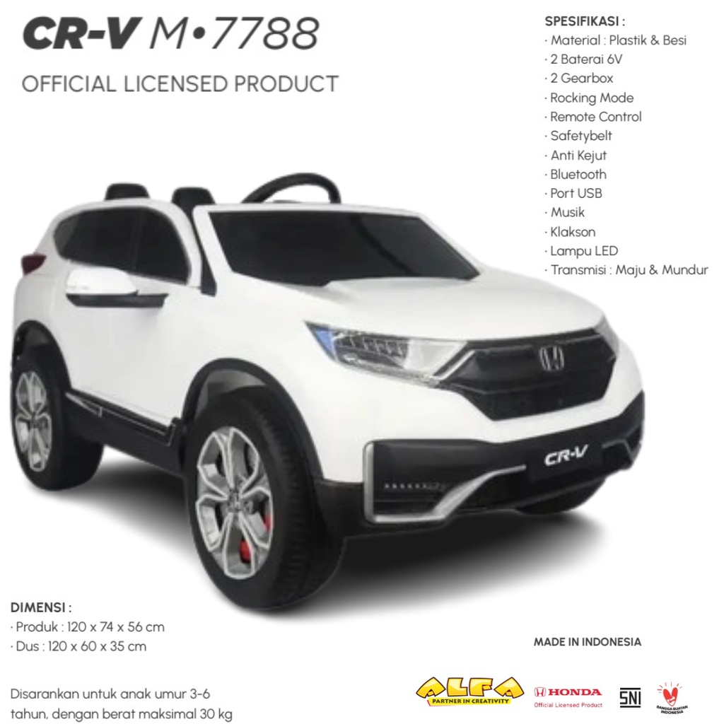 Jual Toko Mainan ALFA Mobil Aki PMB Honda CR-V M7788 | Shopee Indonesia